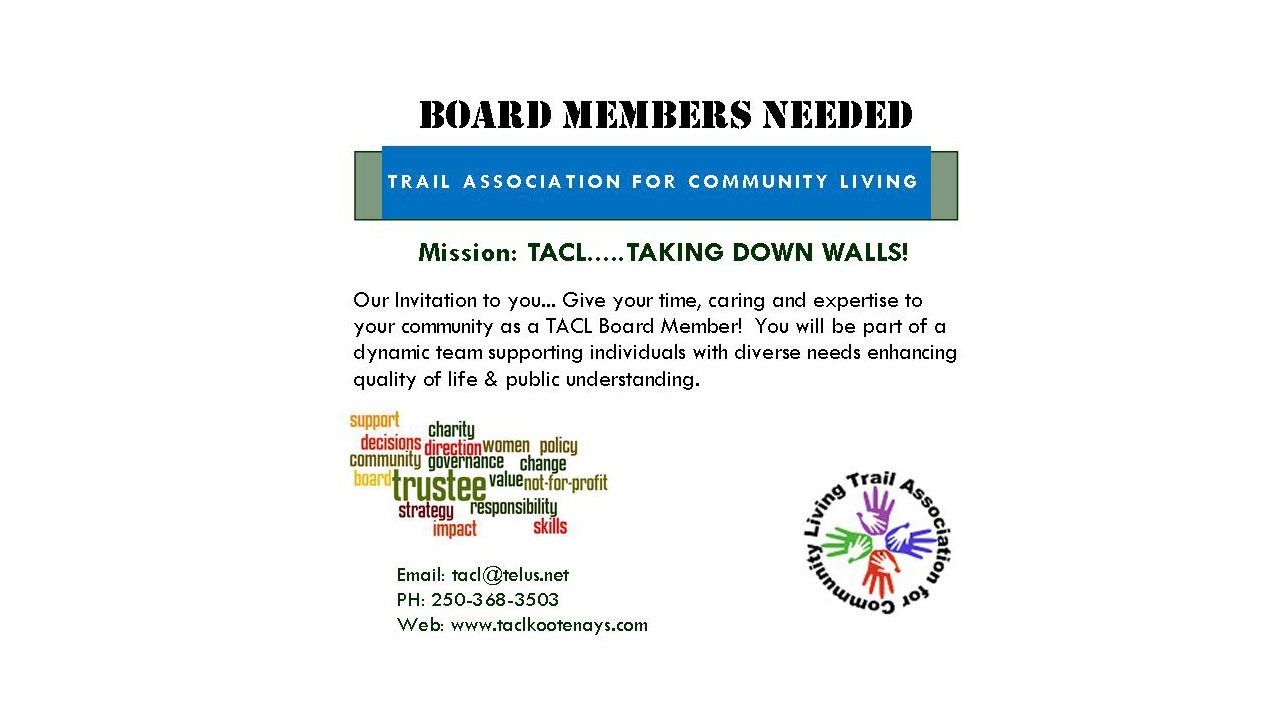 Board Members Wanted - Trail Association for Community Living